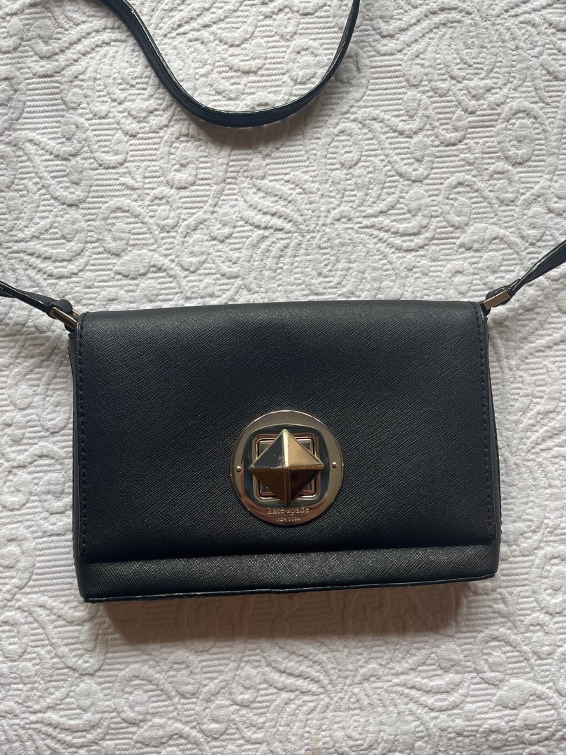 Kate Spade Leather Turn Lock Cross Body Bag, Women's Fashion, Bags ...