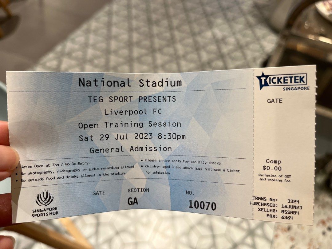 Liverpool Open Training Ticket, Tickets & Vouchers, Event Tickets on Carousell