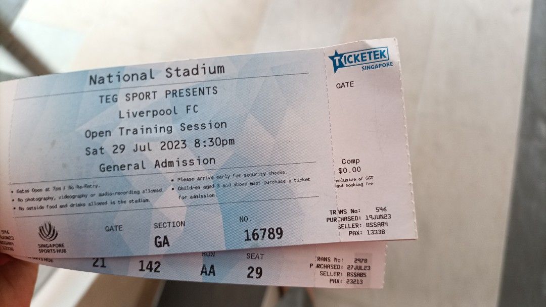 LIVERPOOL Training day ticket, Tickets & Vouchers, Event Tickets on Carousell