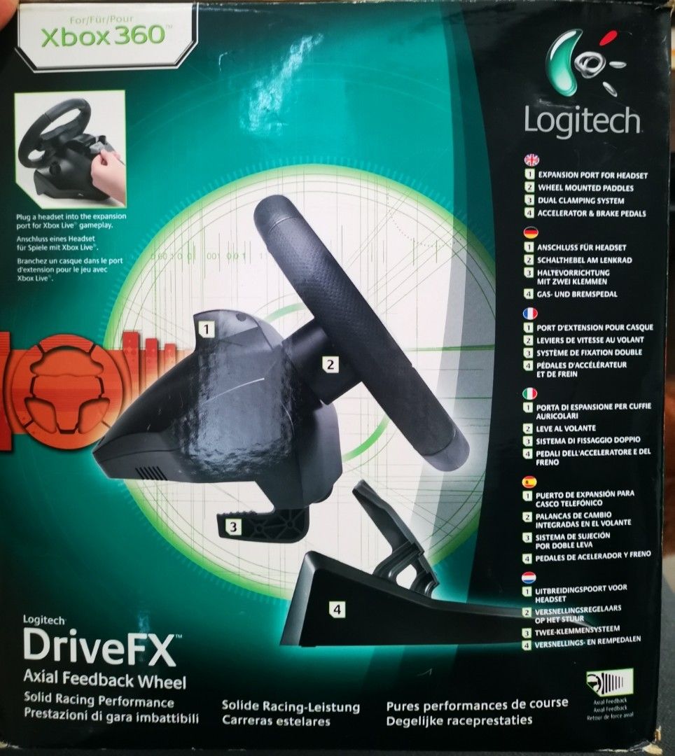 Logitech wheel with pedals for xbox360, Video Gaming, Gaming ...