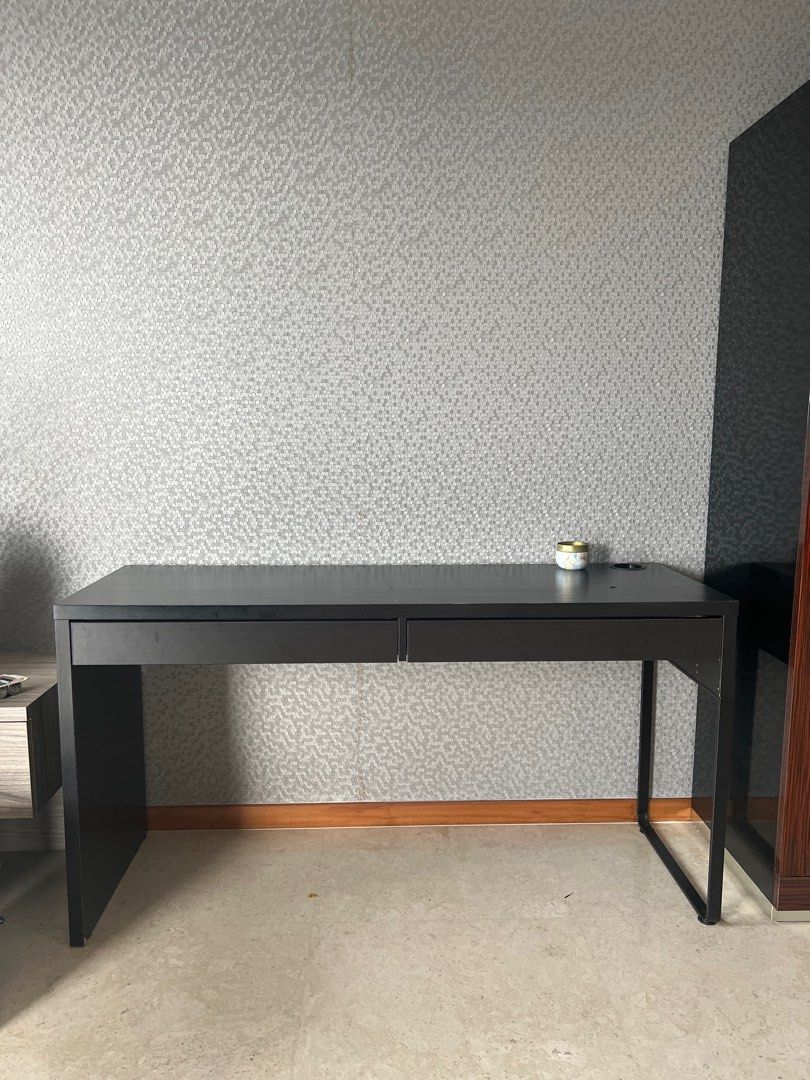 Long Study Table Home Office Desk with 2 Drawers, Furniture & Home ...