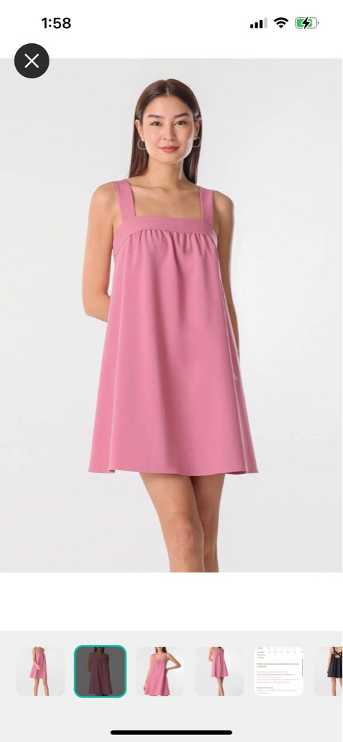 Lovet Rhea Cross Back Tent Dress, Women's Fashion, Dresses & Sets ...