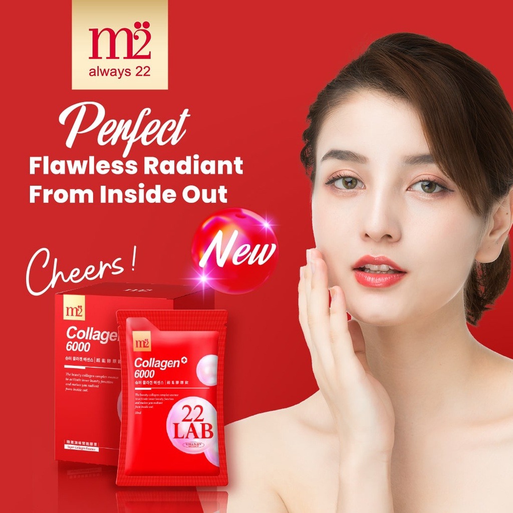 M2 22Lab Always 22 Super Collagen 6000mg Drink 8s /Vit C Powder 30s / Gaba Plus 60s/Collagen Vit ...