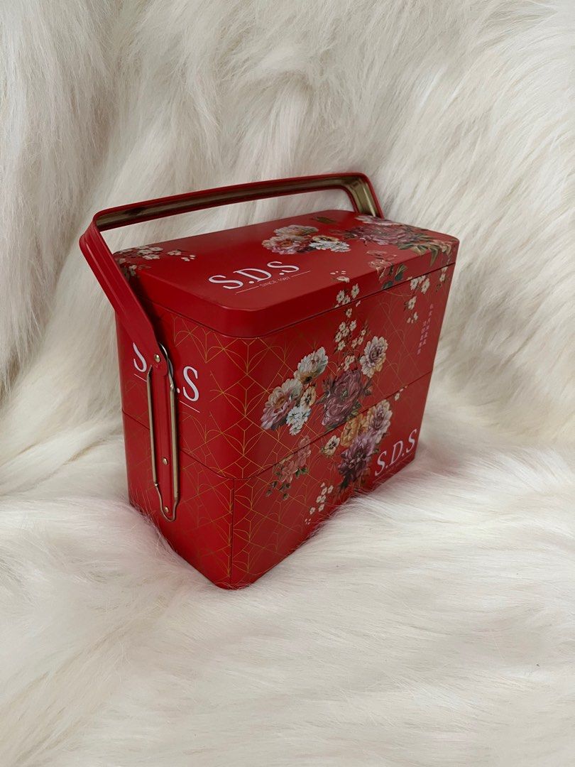 Metal mooncake box, 2 levels/tiers, Furniture & Home Living, Home ...