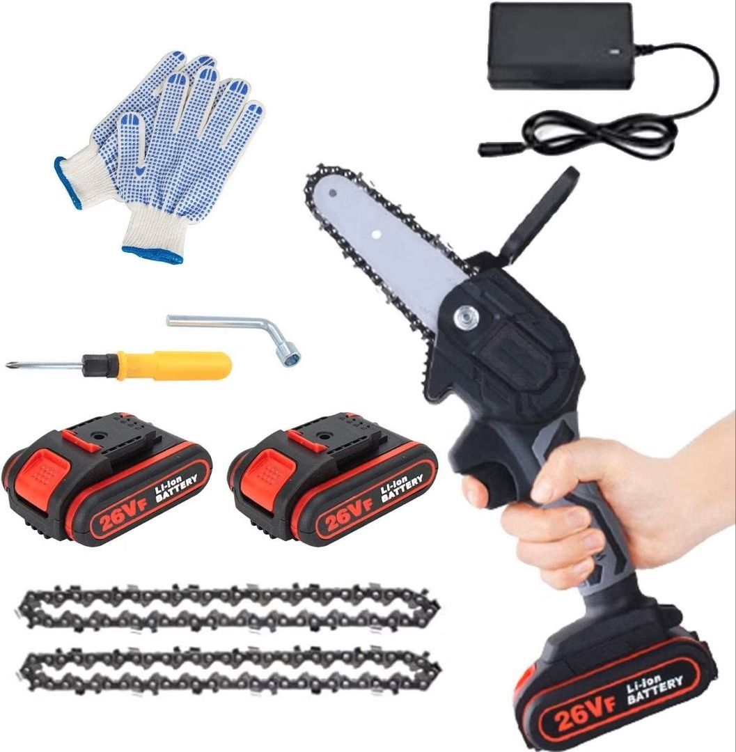 Mini Chain Saws Cordless With 2 Batteries 2 Chain,Portable Handheld ...