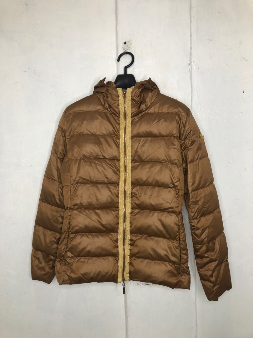 Moncler Gold Emblem Down Puffer Jacket on Carousell