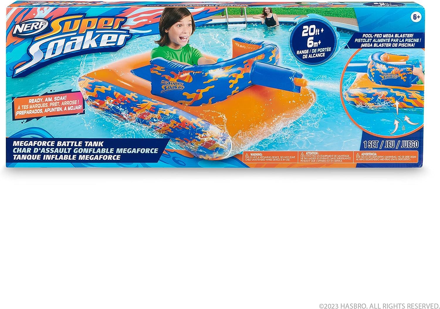 NERF Super Soaker Megaforce Battle Tank (Inflatable Pool Tank), Hobbies ...