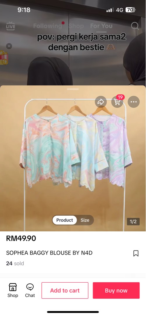 NOSTALGIA OPAH - Blouse fit til XL, Women's Fashion, Tops, Blouses on Carousell