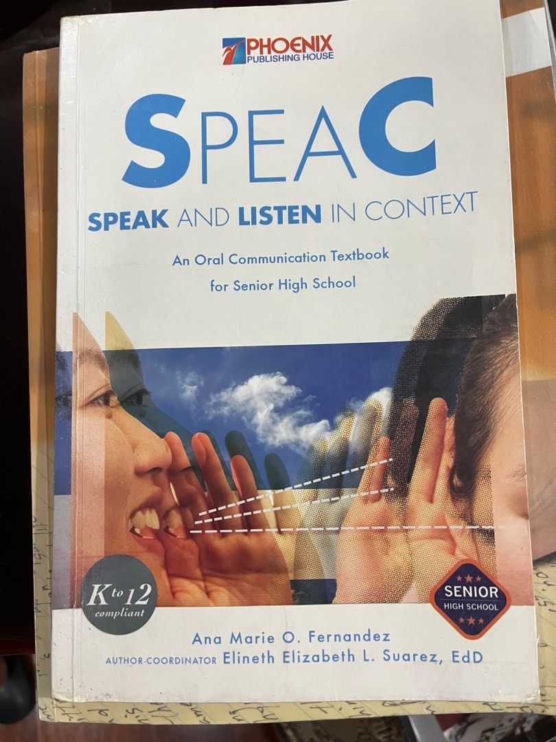 Oral Communication Textbook Senior High School Speak and Listen in ...