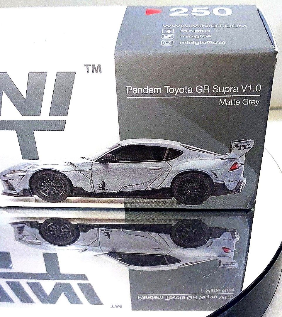Pandem Toyota GR Supra V1.0 Matte Gray Mini GT, Hobbies & Toys, Toys ...