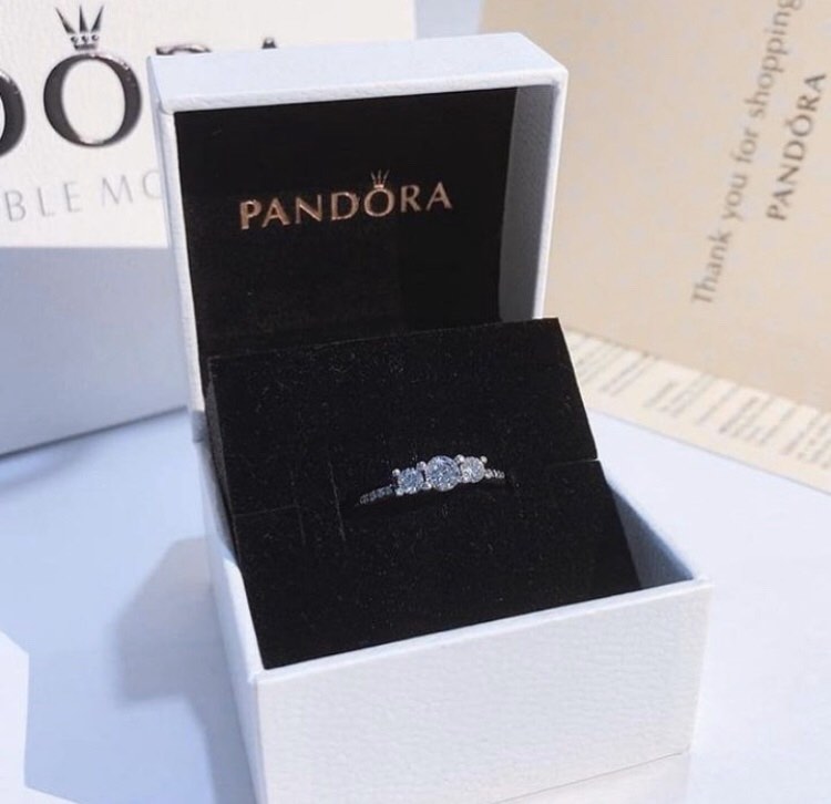 Pandora Clear Three Stone Ring on Carousell