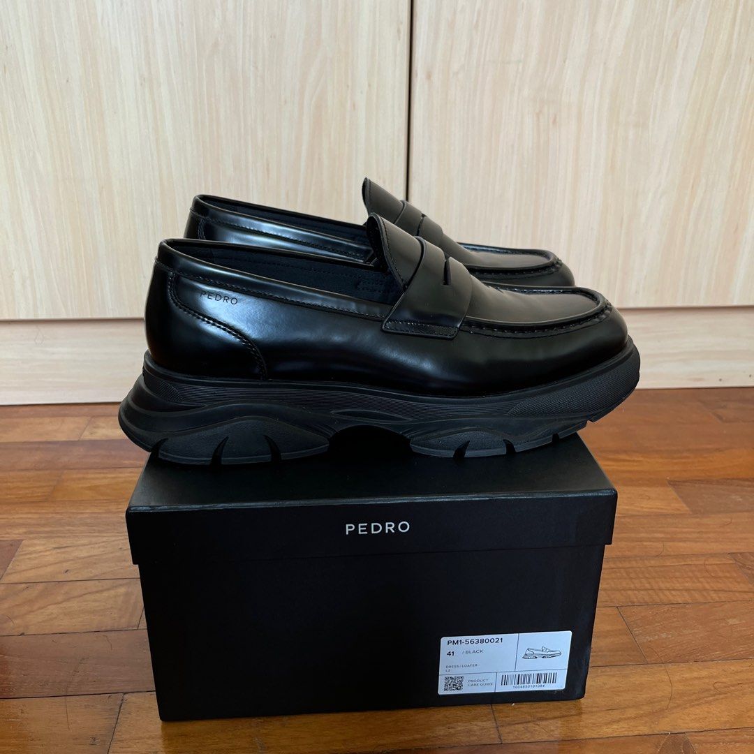 Pedro Hybrix Penny Loafers in Black, Men's Fashion, Footwear, Dress Shoes on Carousell