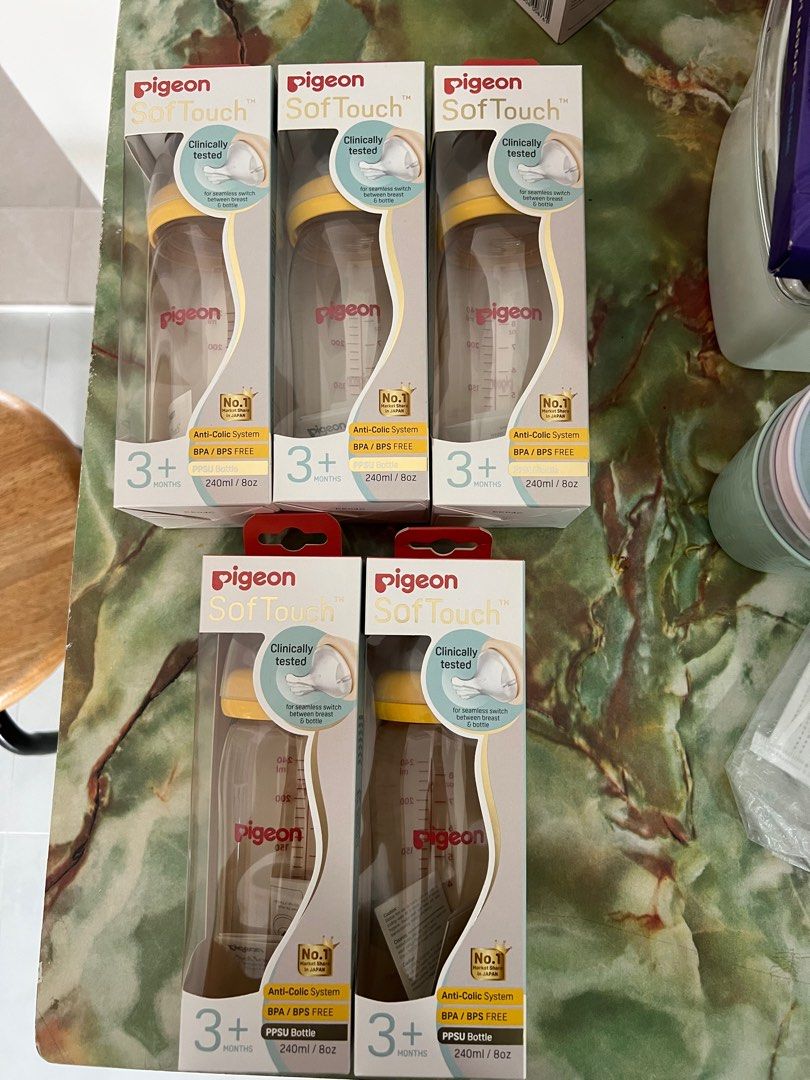 Pigeon PPSU Bottles 240ml Wideneck Bottle Wide Neck Soft Touch Peristaltic Plus Wide Neck ...