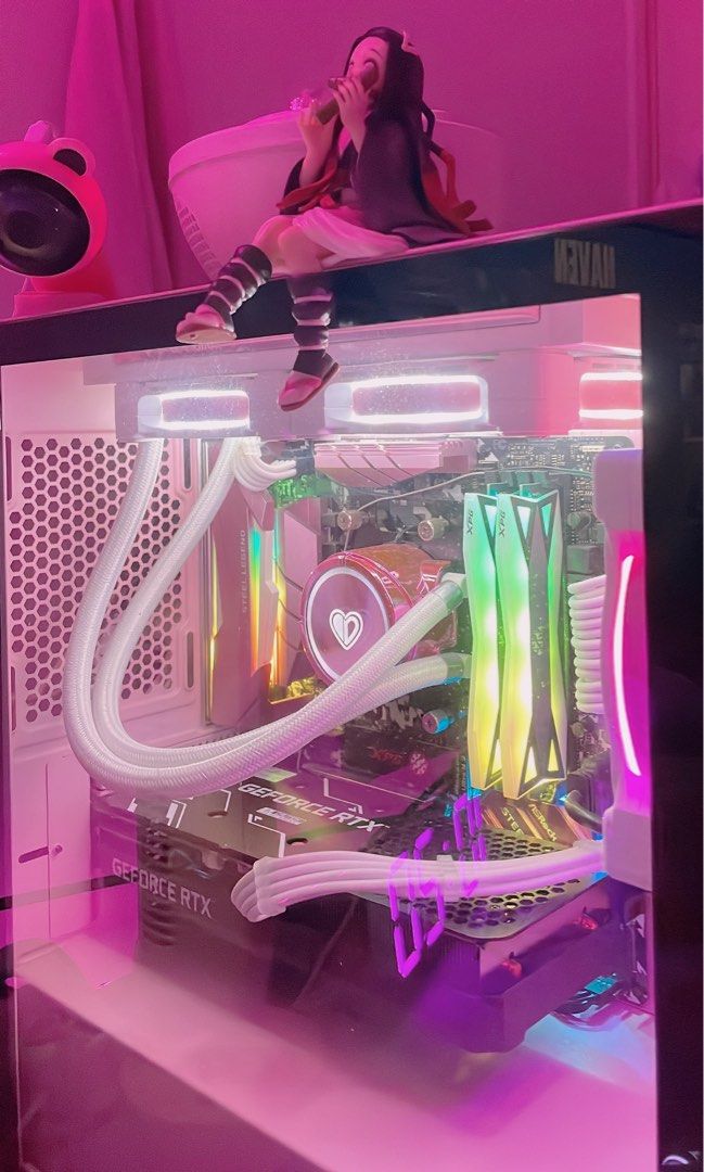 pink gaming pc rtx 3060 ti ryzen 5, Computers & Tech, Desktops on Carousell