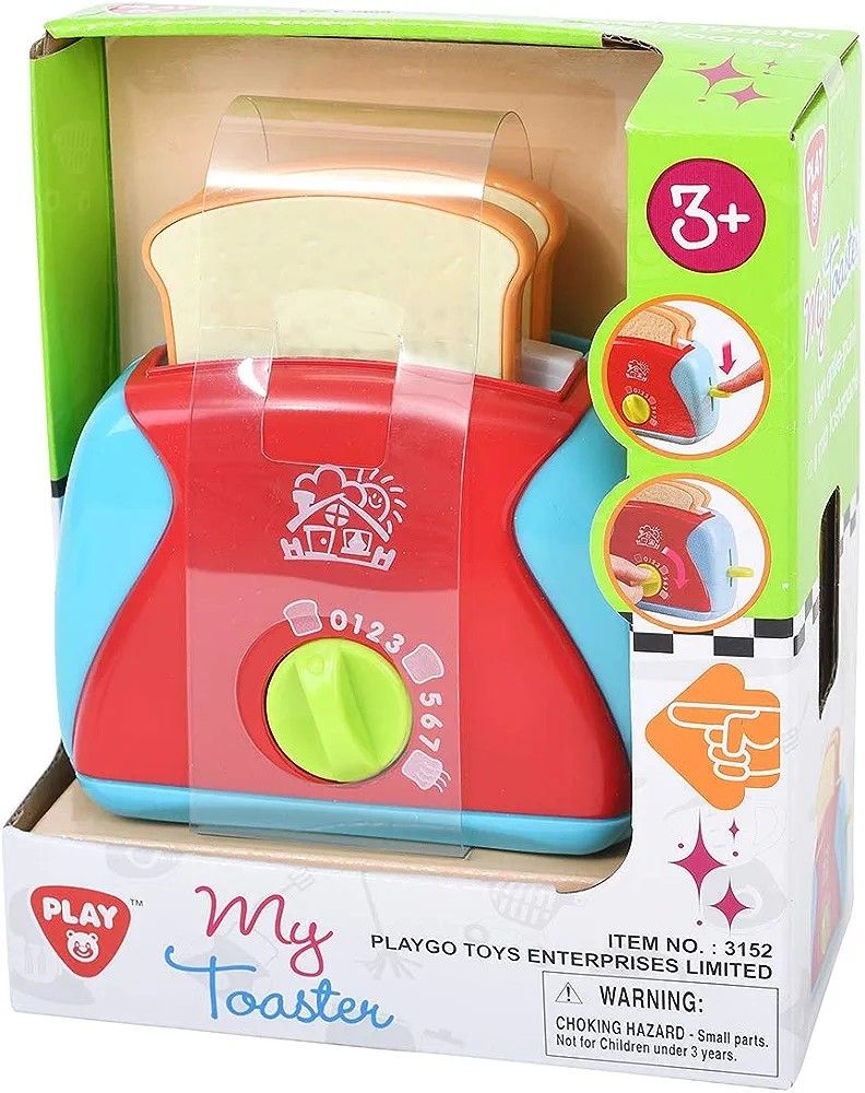 PlayGo Lightweight Play Kitchen Bread Slices Toaster Toy Pretend Play ...