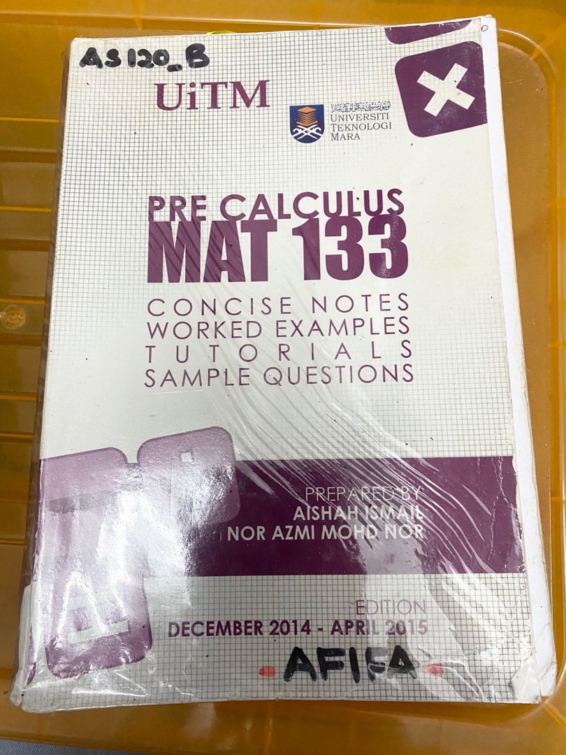 Pre Calculus Mat 133 Textbook, Hobbies & Toys, Books & Magazines ...