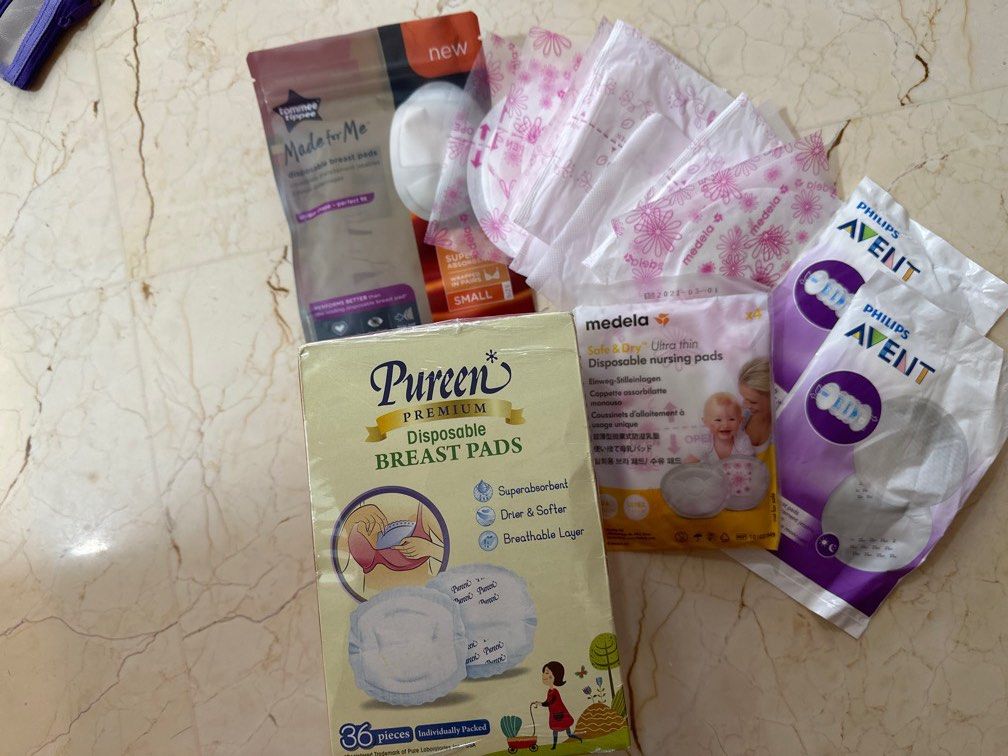 Pureen breast pad + various samples, Babies & Kids, Nursing & Feeding ...