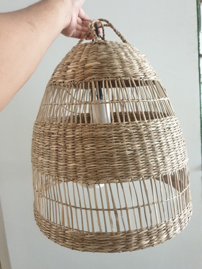 Rattan Basket light, Furniture & Home Living, Lighting & Fans, Lighting ...