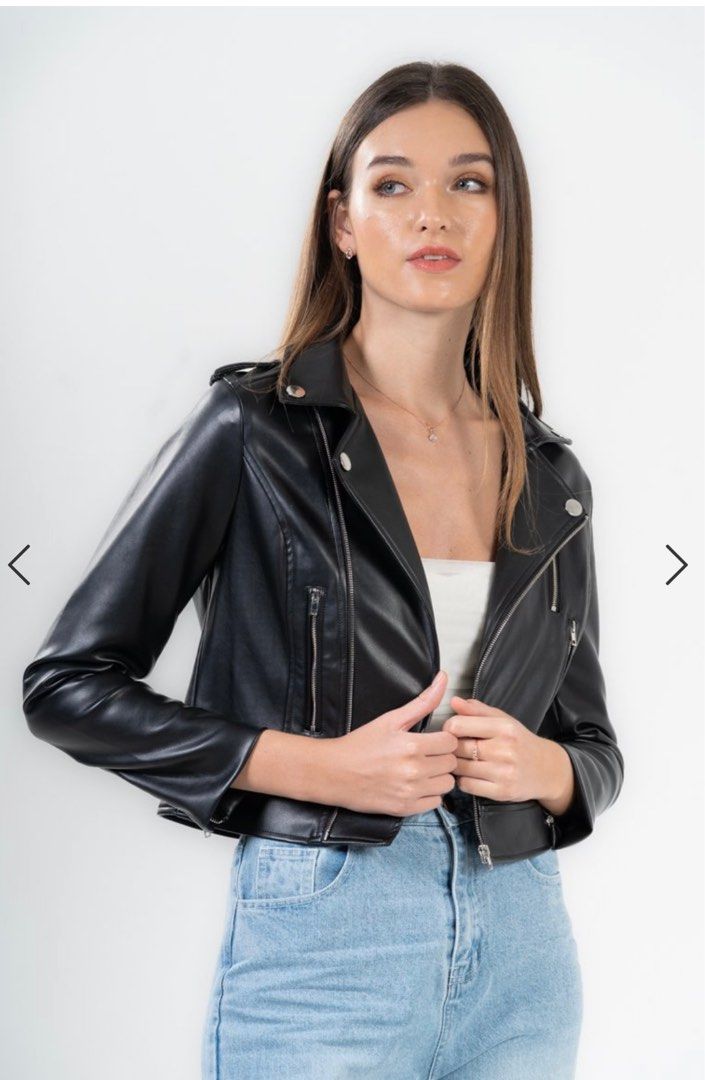 Raven Biker Jacket In Black, Women's Fashion, Coats, Jackets and ...