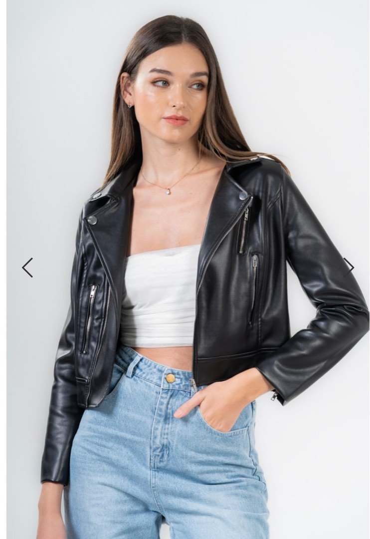 Raven Biker Jacket In Black, Women's Fashion, Coats, Jackets and ...