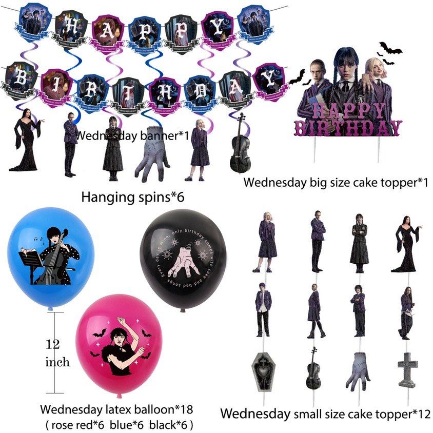 [Ready Stock] New Arrival ~ Wednesday Addams Theme ( Design 2 ) Happy ...