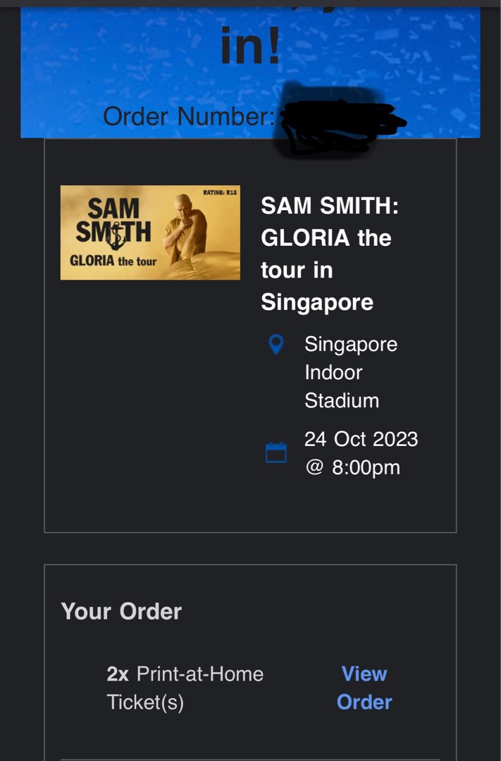 [cost price] Sam Smith Cat 5 tickets , Tickets & Vouchers, Event ...
