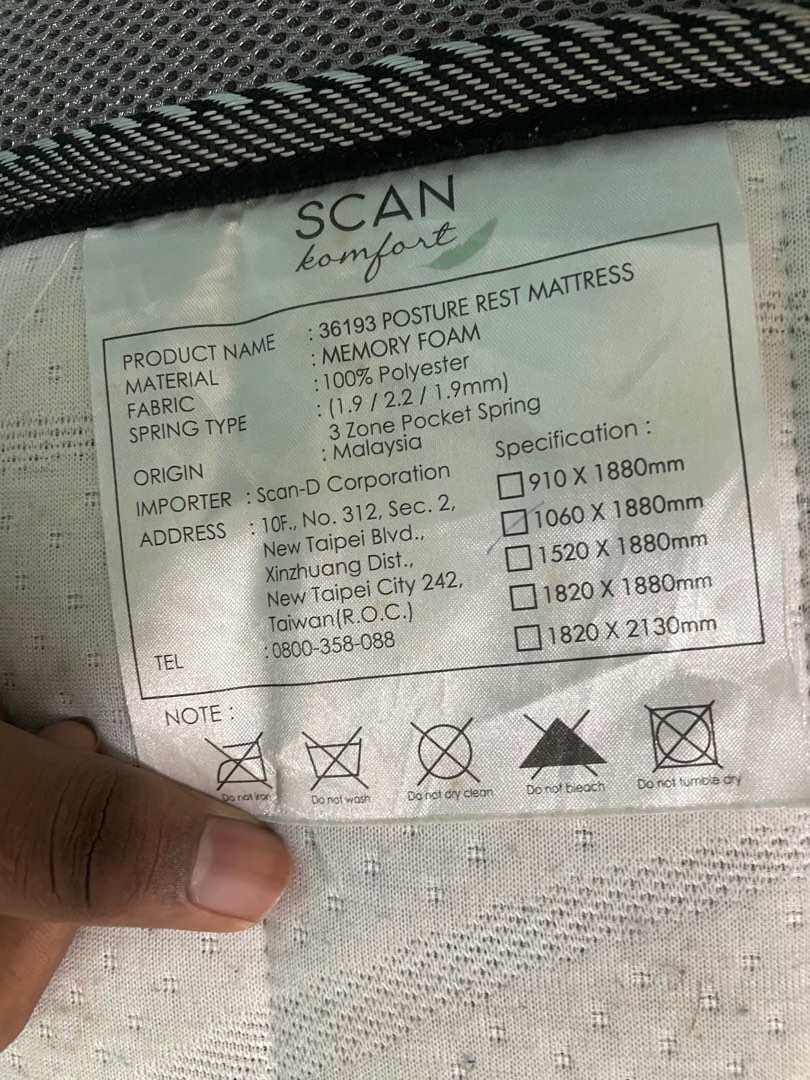 Scan Teak Bed and Mattress, Furniture & Home Living, Furniture, Bed ...