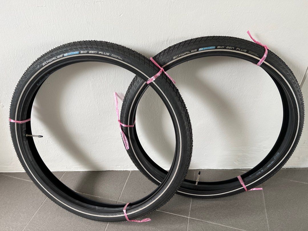 Schwalbe Big Ben Plus Tyres (26" x 2.15") with Continental Tubes, Sports Equipment, Bicycles ...