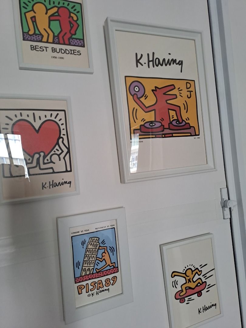 Set of 13 Framed Keith Haring Images, Hobbies & Toys, Memorabilia ...