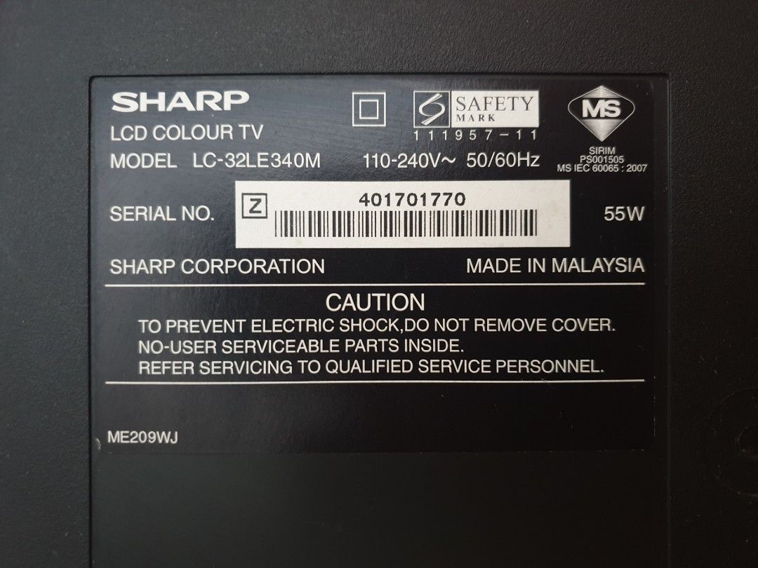 Sharp LCD Colour TV 32 inch, TV & Home Appliances, TV & Entertainment ...