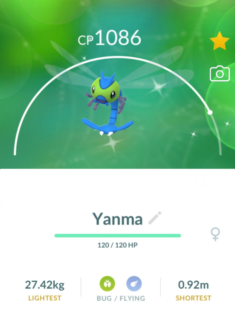 Shiny Yanma Pokemon Go, Video Gaming, Gaming Accessories, In-Game Products on Carousell