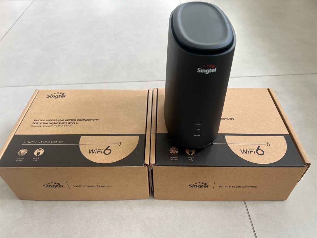 SingTel Wifi 6 mesh extender 1 pair., Computers & Tech, Parts ...