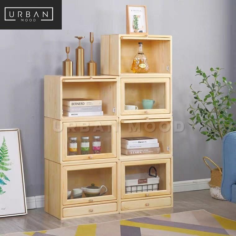SOLDER Solid Wood Modular Display Cabinet, Furniture & Home Living ...