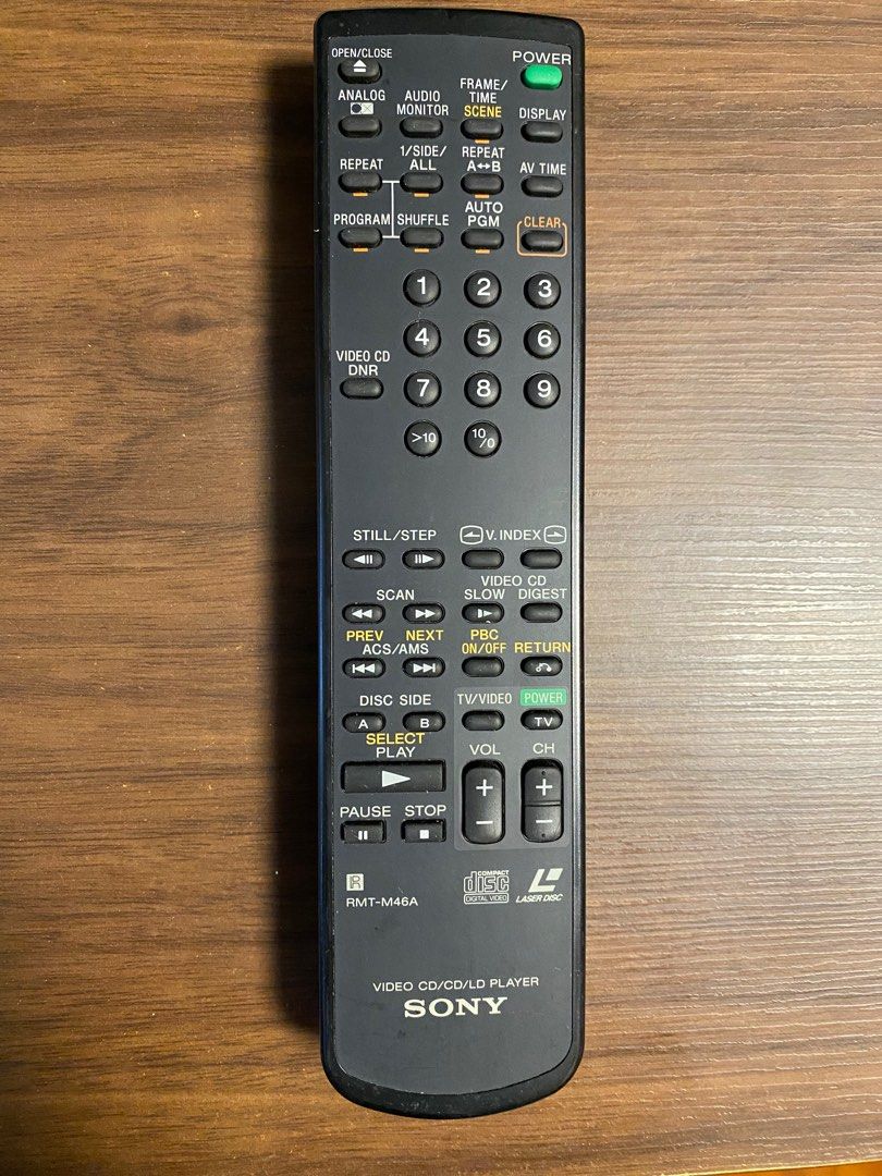 SONY LD CD VCD 機 遙控器 Remote Control RMT-M46A, 家庭電器, 電視 & 其他娛樂, 電視組件及配件 ...