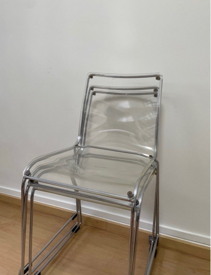 Stackable Transparent Acrylic Dining Chairs, Furniture & Home Living ...