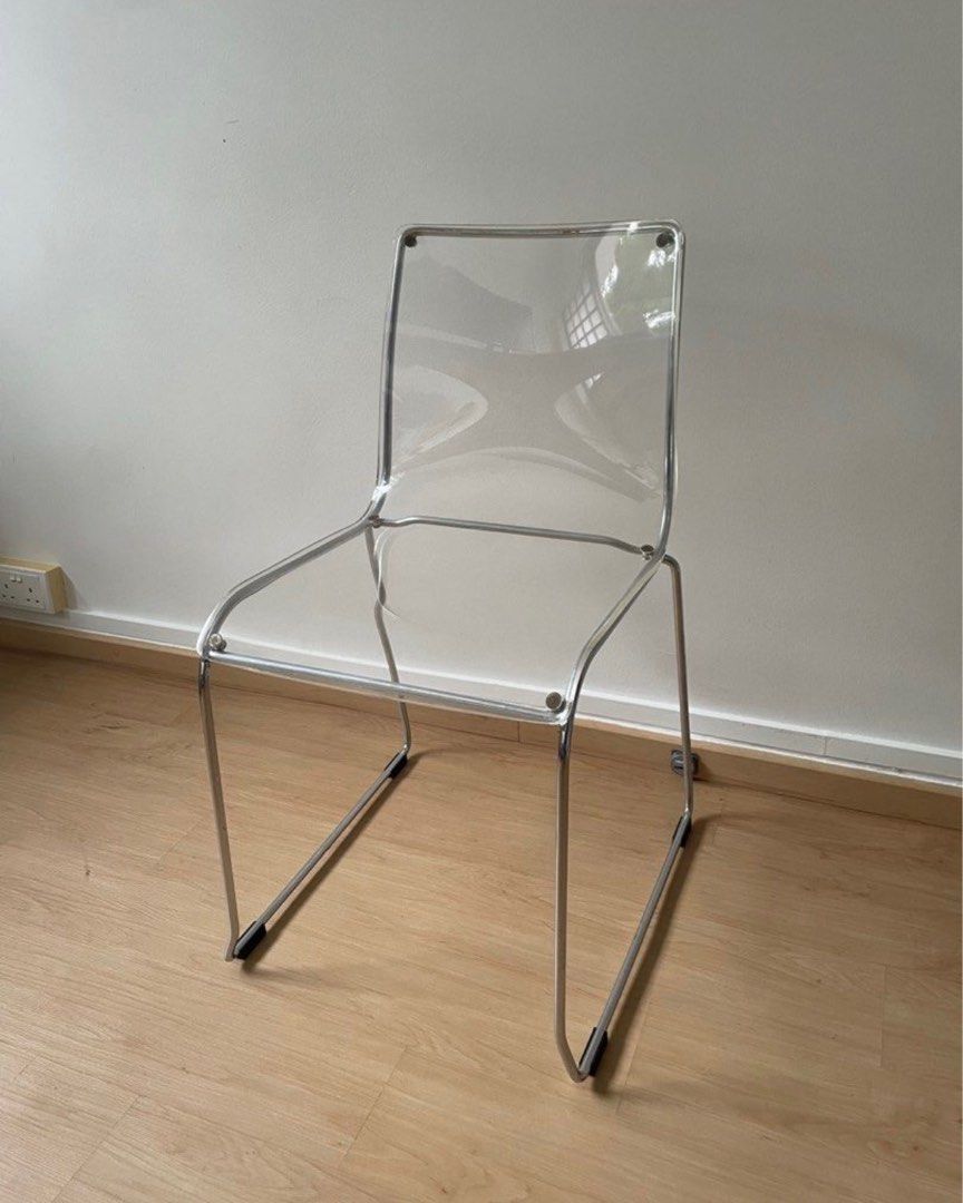 Stackable Transparent Acrylic Dining Chairs, Furniture & Home Living ...