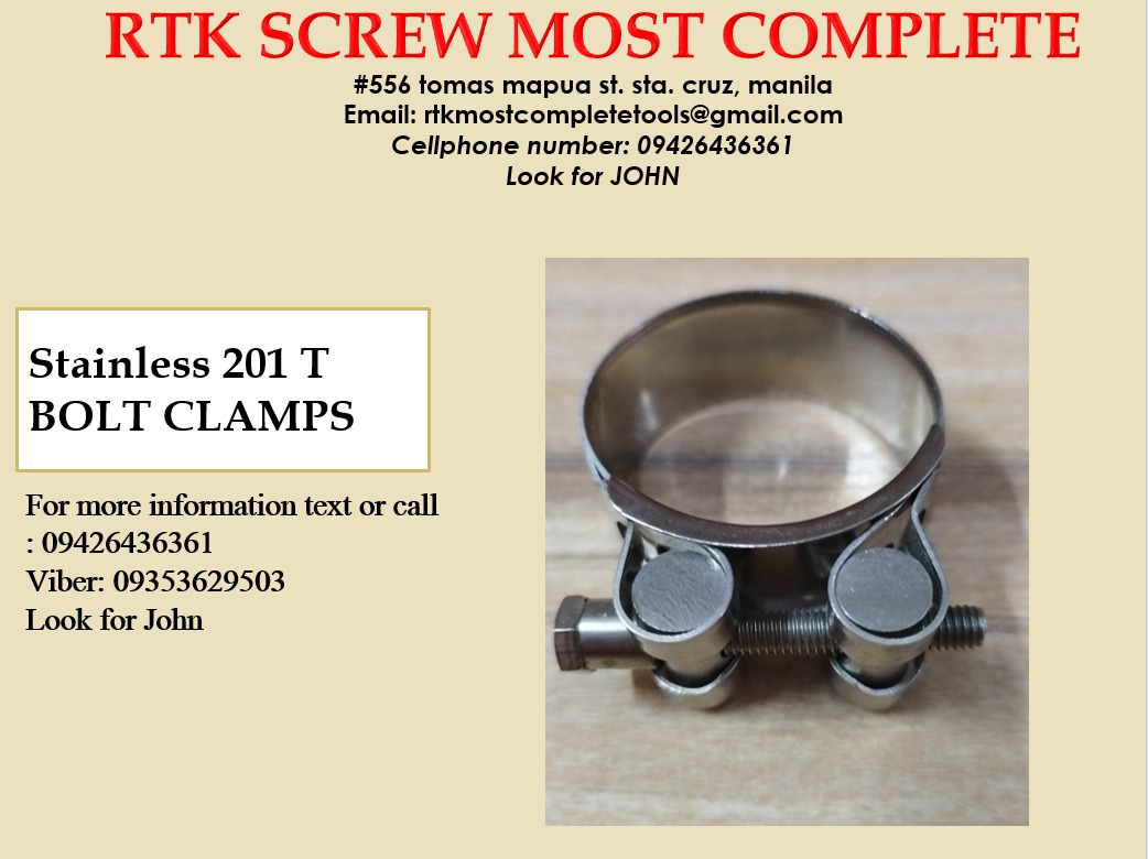 Stainless 201 T BOLT CLAMPS 44-47, Commercial & Industrial ...