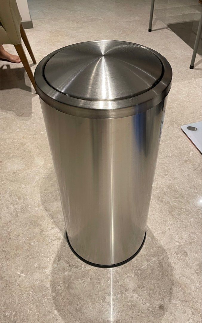 Stainless Steel Swing Top Tall Bin, Furniture & Home Living, Cleaning ...