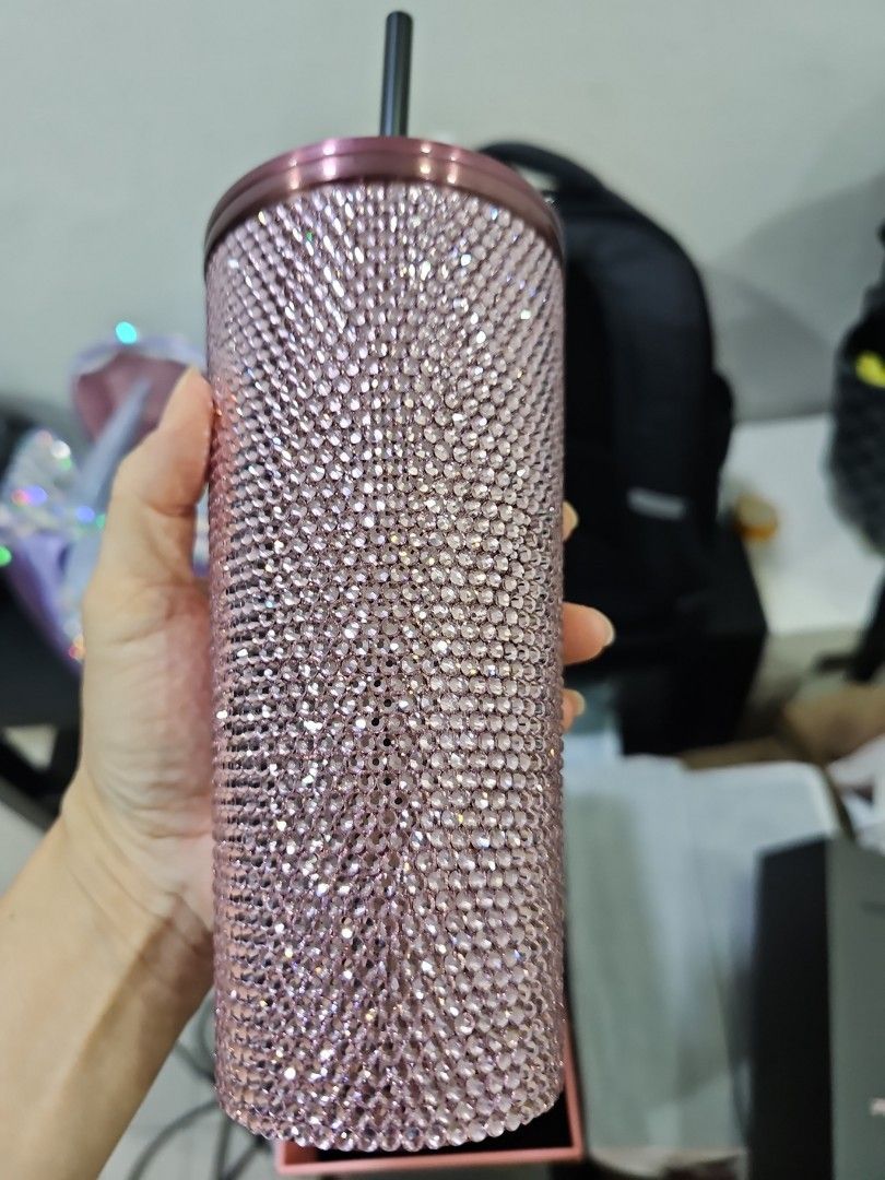 STARBUCKS BLACKPINK RHINESTONES COLD CUP 16OZ, Furniture & Home Living ...