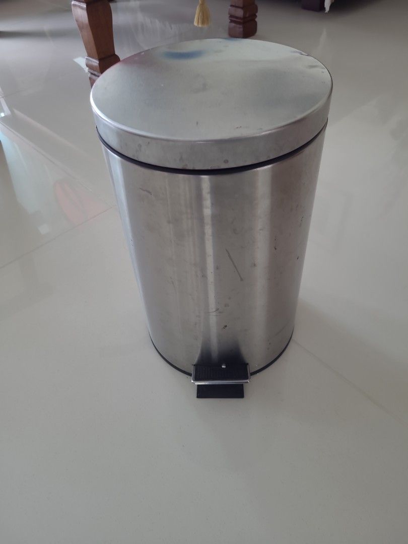 Steel dustbin size 40cm height, Furniture & Home Living, Bathroom ...
