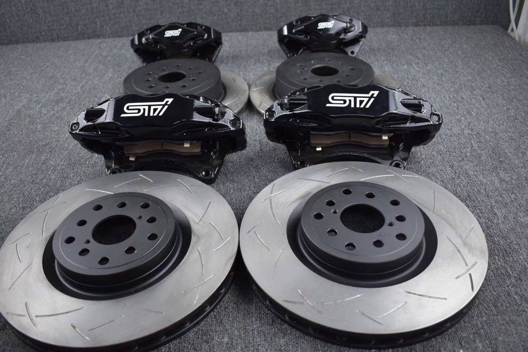 sti brake calipers modified black B gold B original bit upgrade Subaru ...