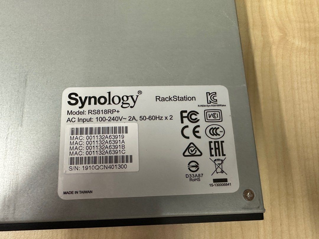 Synology Rackstation NAS RS818RP+ with 8TB Ironwolf HDD with Mounting ...