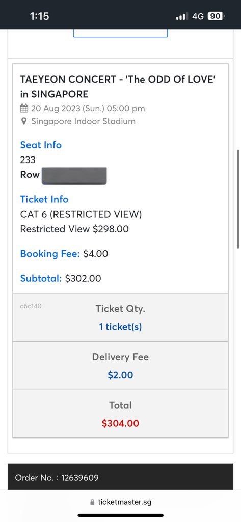 [PENDING] taeyeon ticket , Tickets & Vouchers, Event Tickets on Carousell