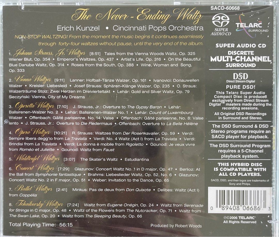 Telarc SACD: the Never-Ending Waltzes, Erich Kunzel, Cincinnati Pop ...