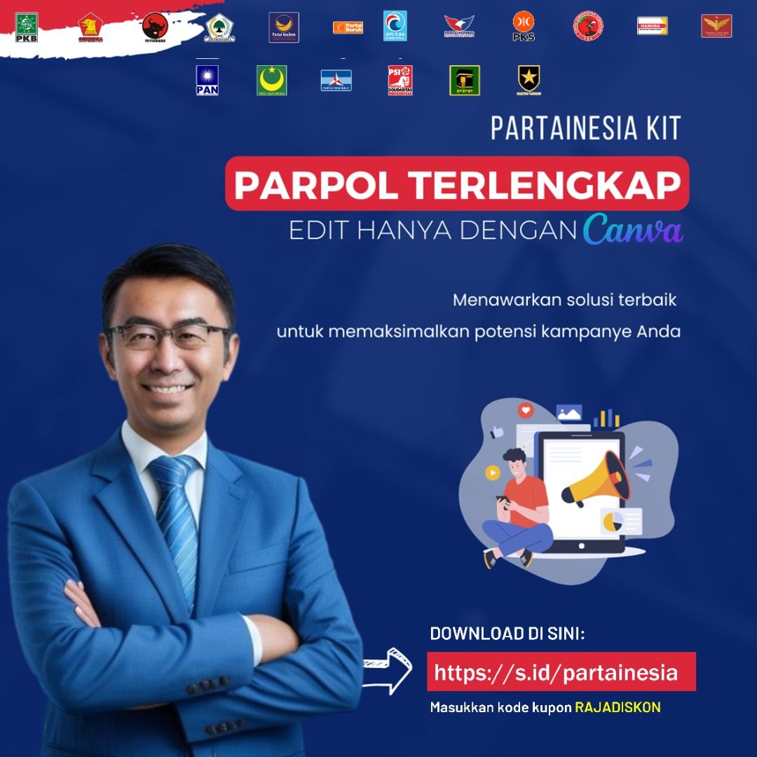 Template Partai Politik dan Caleg Terlengkap Bisa edit Lewat CANVA ...