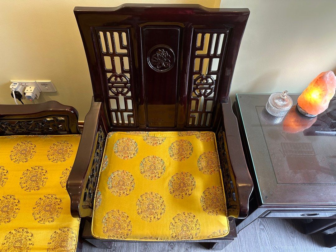 Vintage Chinese Rosewood Sofa Set, Furniture & Home Living, Furniture ...