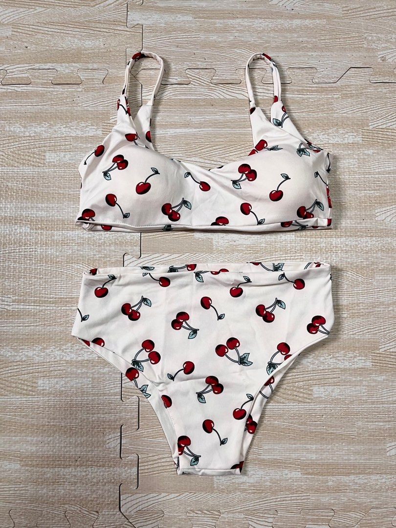 Two Piece Cherry Swimsuit on Carousell