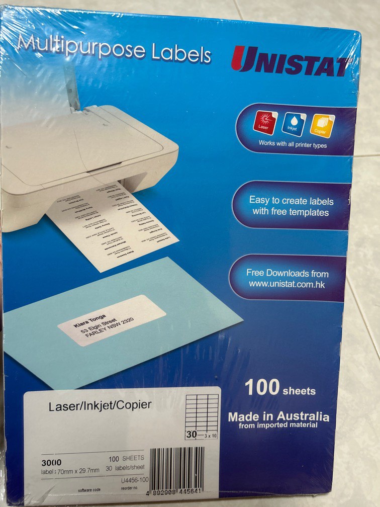 Unistat Multipurpose Labels, Computers & Tech, Printers, Scanners ...