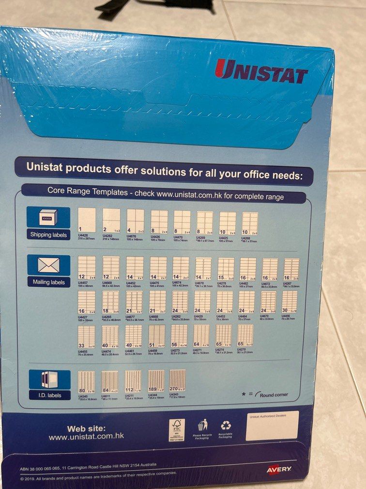 Unistat Multipurpose Labels, Computers & Tech, Printers, Scanners ...