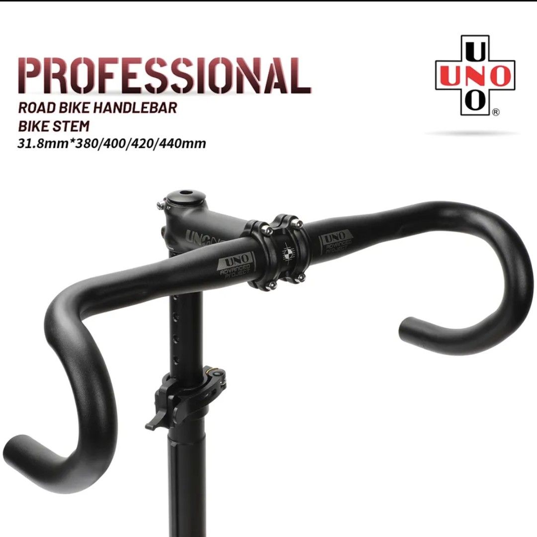 UNO Advanced Project Aluminium Road Handlebar 40cm, Sports Equipment, Bicycles & Parts, Parts ...